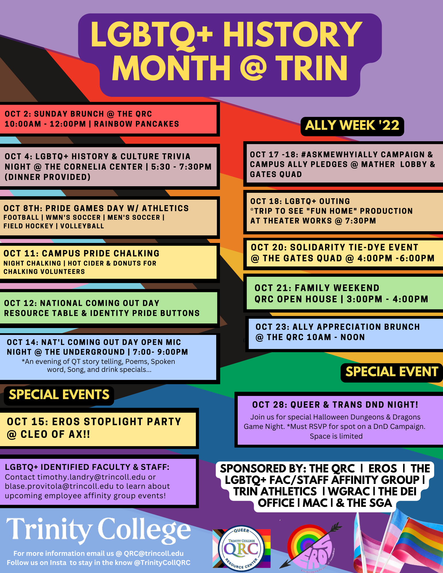 Upcoming LGBTQ+ Trinity Events - Queer Resource Center