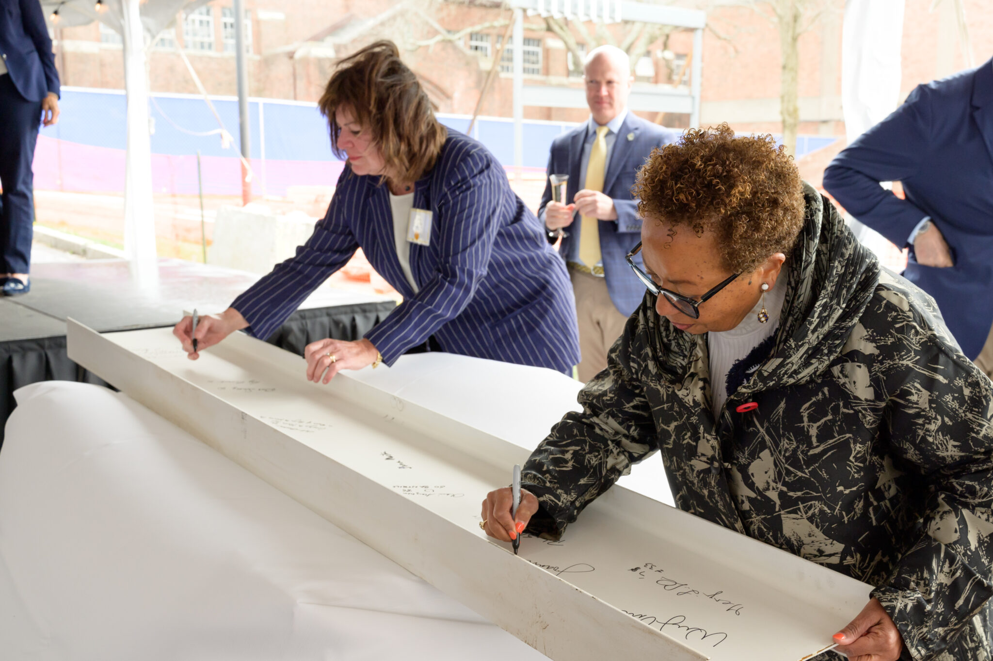 Athletic Center Expansion Celebrated with Beam Signing | Trinity College